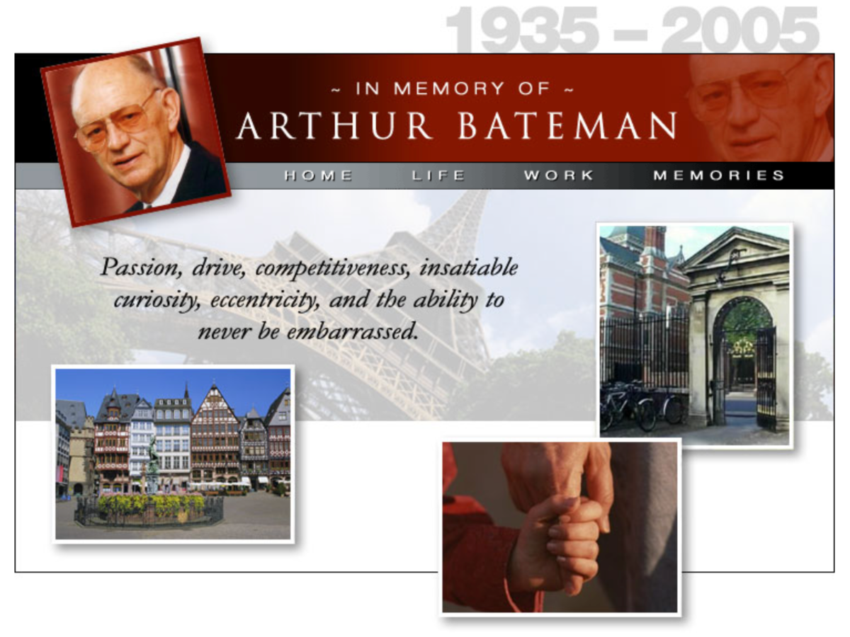 Arthur Bateman Memorial Website